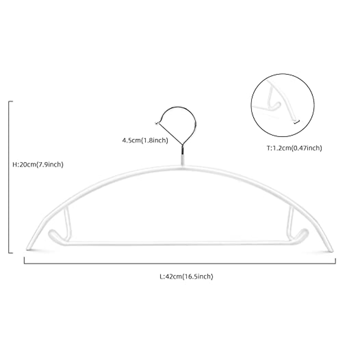 Nature Smile 20 Pack Non-Slip Suit Hanger,Coat Jacket Hangers,Sweater Hangers,PVC-Coating Metal Hangers for Pants,Shawls,Belts,Bras - Dimple & Crease Free T-Shirt Hangers,White Color…