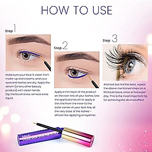 Premium Eyelash Serum by VieBeauti, Lash boosting Serum for Longer, Fuller Thicker Looking Lashes (3ML), (Packaging May Vary)