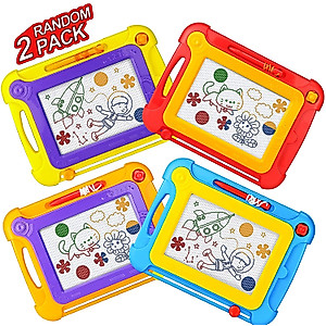 2 Pack Medium Magnetic Drawing Board, Learning Toys for Toddlers 1-3 2-4 Drawing Game, Colorful Magnetic Drawing Doodle Board Pad Tablet for Kids Adults Educational & Art Activities