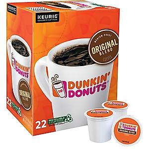 Dunkin Donuts Original K-Cup Pods, Original Blend, 22 Count (Packaging May Vary)