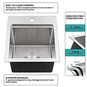 21 Black Bar Sink Drop In Kitchen Sink - iAnomla 21 x 20 inch Workstation Drop-in Topmount Black Stainless Steel Bar Prep RV Sink 16 Gauge Matte Black Stainless Steel Kitchen Sink with Cutting Board