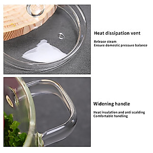 Clear Glass Cooking Pot - 1.5L/50 OZ Class Pots for Cooking on Stove - Glass Cookware Stovetop Pot Set - Glass simmer Pot for Stove Top for Pasta Noodle, Soup, Milk, Baby Food