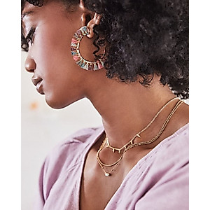 Kendra Scott Emilie Multi-Strand Necklace for Women, Fashion Jewelry, 14k Rose Gold-Plated, Sand Drusy