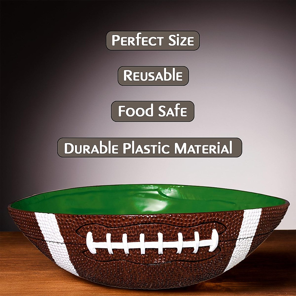 Football Plastic Bowl - 12 1/2" x 10", 1 Pc