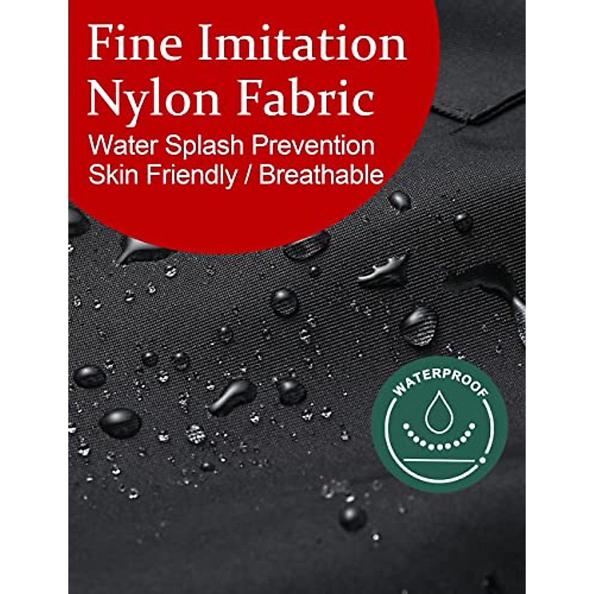 APRONNER Plus Size Aprons for Women with Pockets Durable Long Adjustable Bib Kitchen Cooking Black