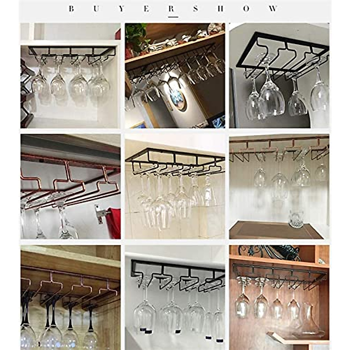 4 Rows Wine Glass Shelf, Upside-down Home Goblet Iron Art Shelf, Wine Glass Hanging Storage Rack