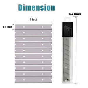 wanguan 10PCS Scraper Steel Razor Blades 4 inch Scraper Blades Replacement Utility Razor Blades Made of Durable Industrial-Grade Steel