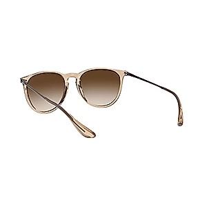 Ray-Ban RB4171 Erika Round Sunglasses, Transparent Light Brown/Brown Gradient Dark Brown, 54 mm