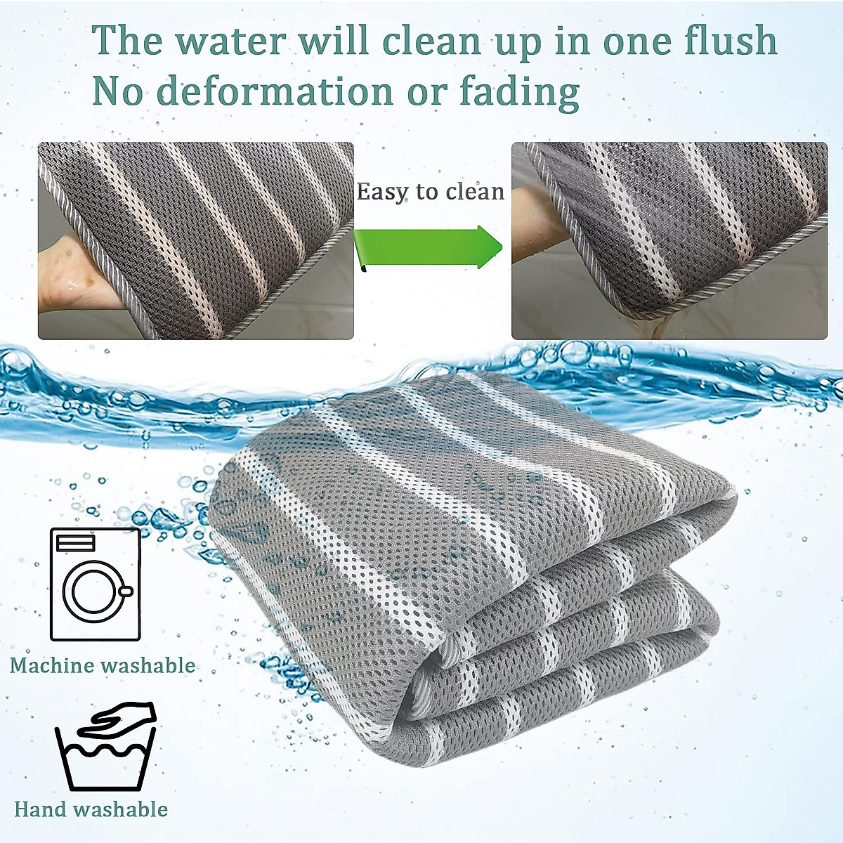 REEZEIVI Breathable Dog Crate mat with Anti-Slip Bottom,3D air mesh Pet Crate pad,Non-stuffy Dog Sleeping mat Bed,pet mat, Machine Washable Pet Mat for Dog Sleeping (30X19, Sliver Grey Mat)