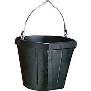 Fortex Flat Side Feed Bucket for Horses, 18-Quart