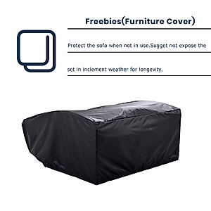 Merax Chaise Lounge Outdoor, Double PE Wicker Rattan Patio Reclining Chair, 2-Person Sunbed with 3 Adjustable Backrest & Free Furniture Protection Cover, Grey