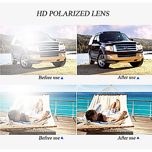 FRAZALA Polarized Clip-on Sunglasses with Flip Up Function Anti-Glare UV 400 Driving Glasses Clip-on for Prescription Glasses (Silver)