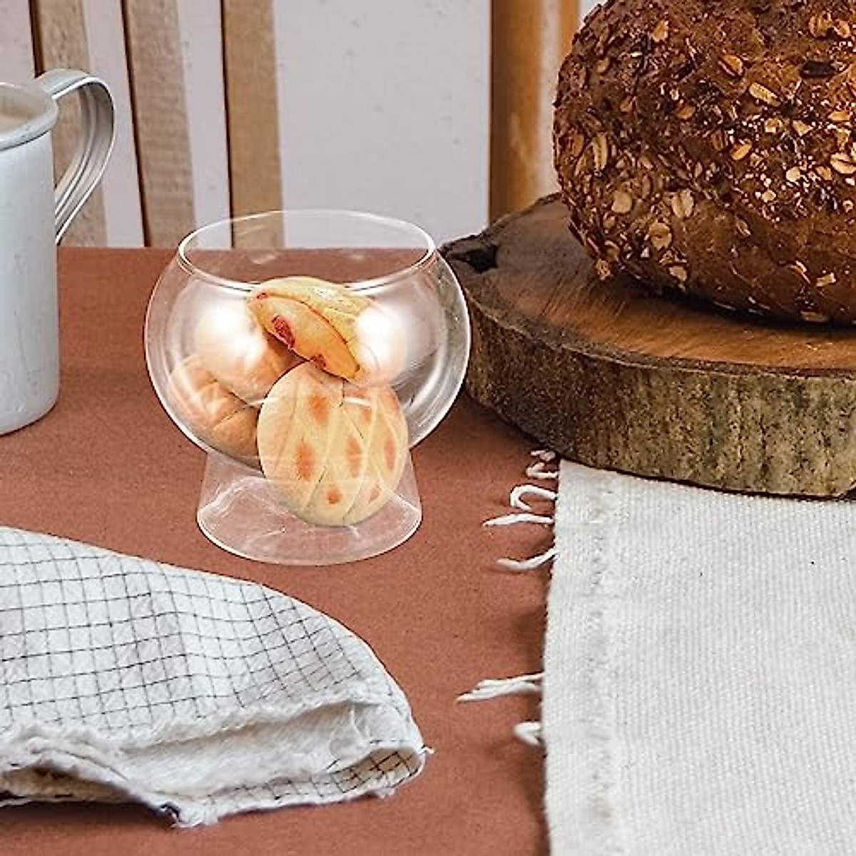 Angoily Juice Glass Crystal Dessert Bowl, 4.3-Inches Ice Cream Bowl,Glass Bowl for Sundae Salad Fruit Pudding Yogurt Snack Candy Trifle, Kitchen Prep Holiday Party Wedding（Pedestal）