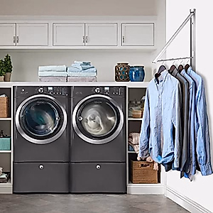 kuaguan Laundry Racks for Drying Clothes Drying Rack,Folding Drying Rack, Wall Mounted Clothes Hanger Rack Drying Rack Clothing Folding Indoor and Outdoor (Silver)