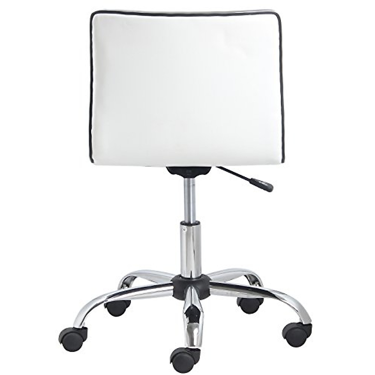 BTEXPERT BTExpert Swivel Mid Back Armless Ribbed Designer Task Chair Leather Soft Upholstery Office Chair - White