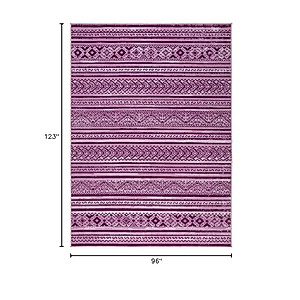 Antep Rugs Alfombras Non-Skid (Non-Slip) 8x10 Rubber Backing Moroccan Geometric Low Profile Pile Indoor Area Rugs (Purple, 8' x 10'3")