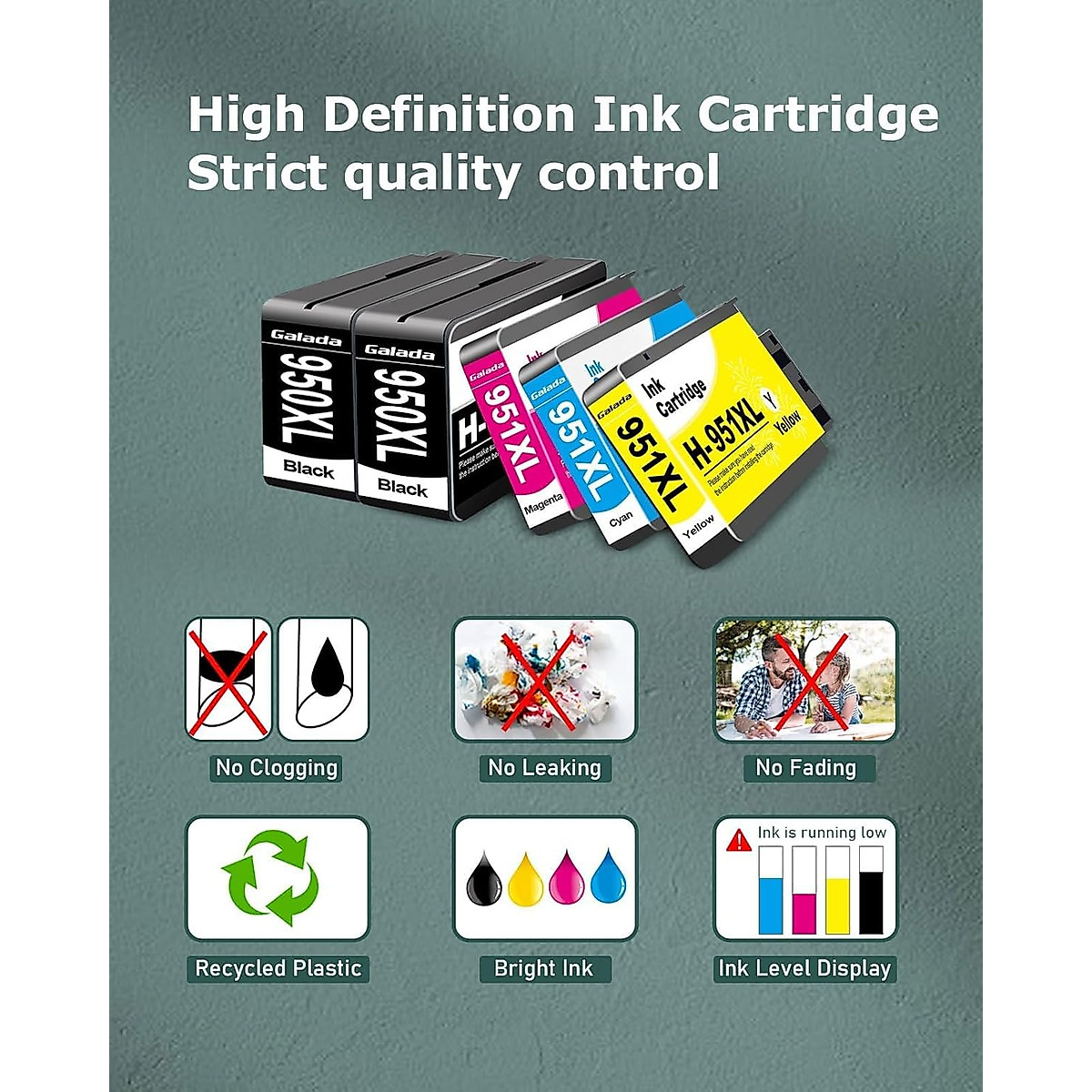 GALADA Compatible Ink Cartridges Replacement for Canon PGI-250XL CLI-251XL 250 251 XL for Pixma MX920 MX922 MX722 IP7220 IP8720 IX6820 MG5420 MG5422 MG5520 MG5522 MG5620 MG6320 Printer 10 Pack