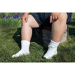 Extra Wide Comfort Fit Athletic Quarter Socks (Pack of 3) Fits Up to a 6E Width, Made in USA (X-Large, White)
