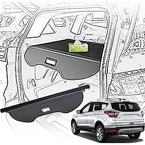 kongka Cargo Cover for 13-17 Ford Escape Cargo Cover Black Trunk Shielding Shade