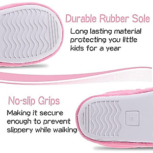 MIXIN Girls and Boys Slippers Mermaid Princess No-Slip Memory Foam Slippers Soft Rubber Sole House Shoes for Bedroom Indoor Outdoor Mermaid 3