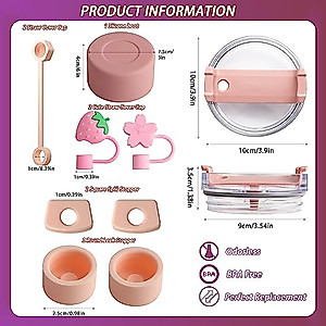 10 Pcs Silicone Spill Stopper Set for Stanley 2.0 40oz Tumbler, Including Tumbler Lid, Boot Sleeve, Straw Cover Cap, Square Spill Stopper, Round Leak Stopper, Accessories for Stanley Cup