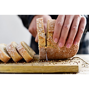 Cozzini Cutlery Imports Set of 3-9” Offset Bread Knives Serrated Deli Sandwich Black (Black)