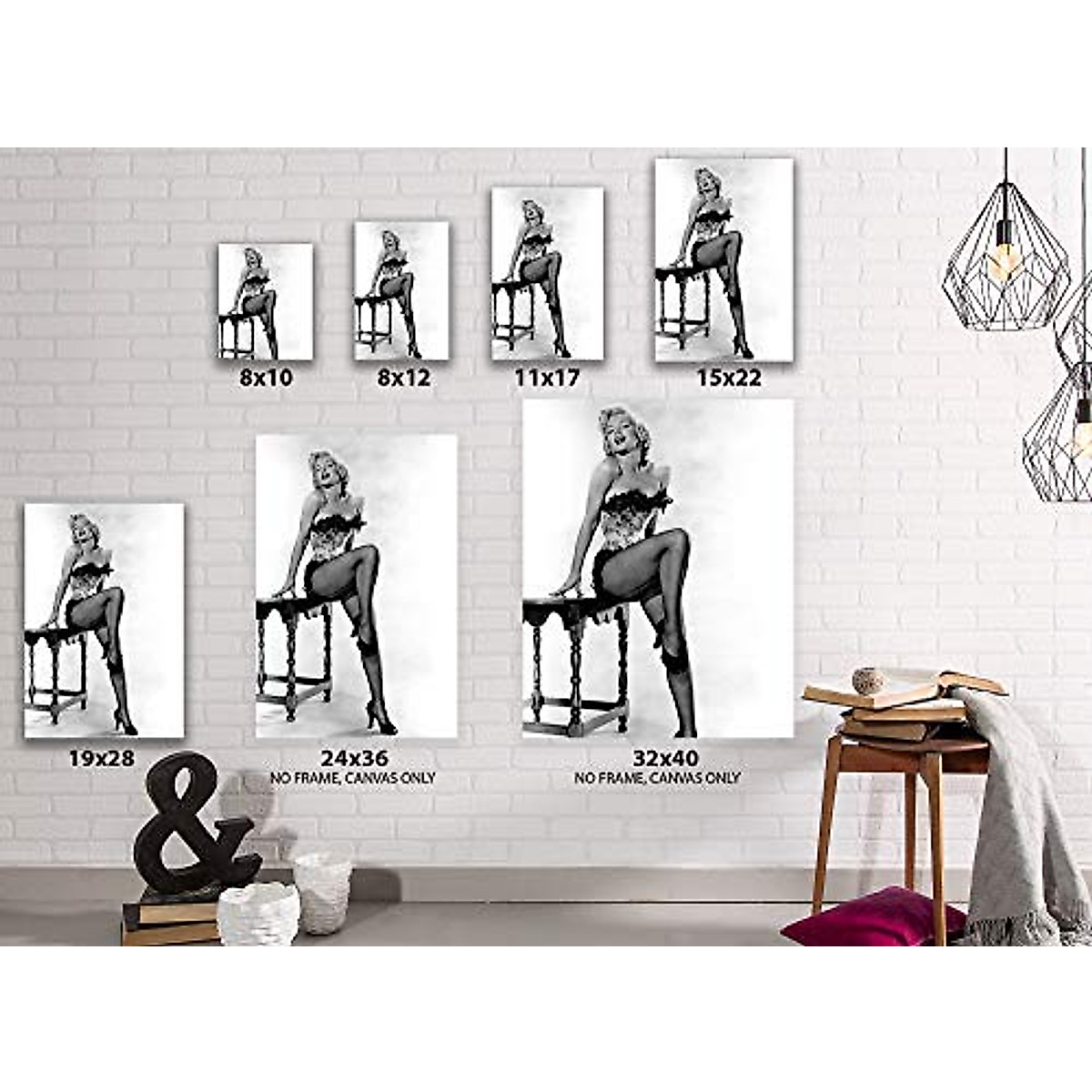 Marilyn Monroe Canvas Marilyn Monroe Bombshell Print Ready to Hang Canvas Beautiful Wall Decor 8" x 12"