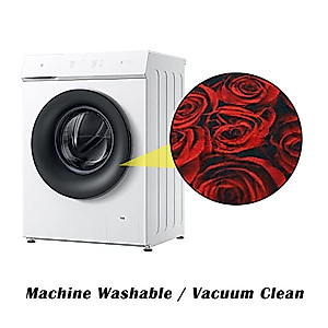 BVOGOS Bathroom Rugs Soft Non Slip Bath Mat Romantic Red Roses Ultra Soft Foam Welcome Doormat Bath Rugs for Bathroom Toilet Base Sink Floor Mat Kitchen Runner 23.6 x 15.7 Inches