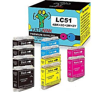 YATUNINK Compatible Ink Cartridge Replacement for Brother LC51 for Brother MFC-230C MFC-240C MFC-440CN (10 Pack)