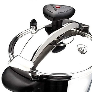 MAGEFESA ® Star B fast pressure cooker, 10.6 Quart, with rounded bottom, made in 18/10 stainless steel, suitable for all types of stovetops, included indution, 3 heavy security systems, 8 psi