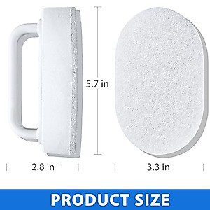 Lumkew Handle Bath Tub Scrubber, Non Scratch Bathroom Scouring Pad, Bathtub Scrubber Soap Scum Remover for Shower Tile Grout Sink Pool Step & Corner, Heavy Duty Cleaning Sponge Scrub, 2 PCS
