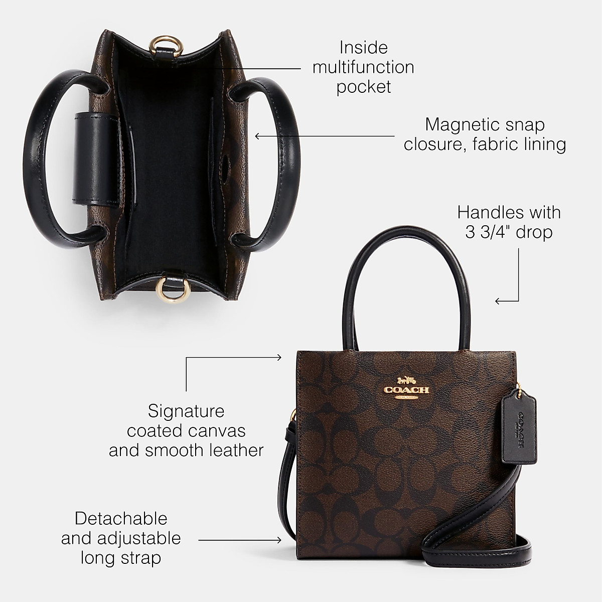 COACH Mini Cally Crossbody, Brown Black