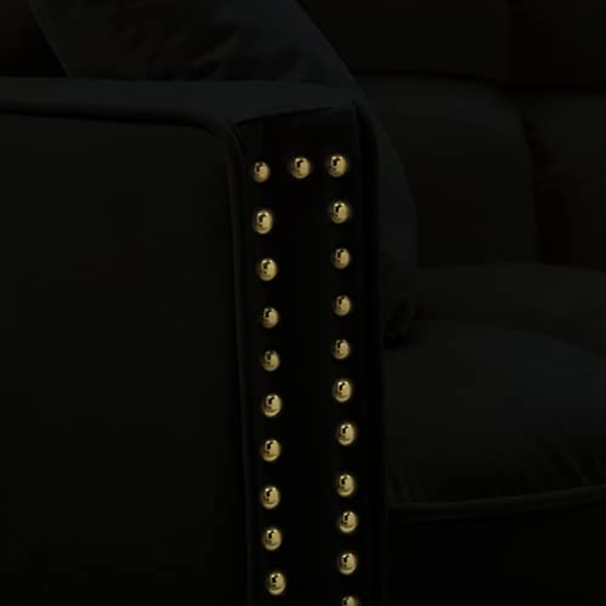 ERYE L-Shaped Tufted Corner Sectional Sofa Convertible Sleeper Couch Bed with Reversible Chaise Lounge,Pillows,Movable Ottoman & Nailhead Decor for Living Room