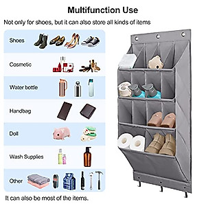 FENTEC 2 Pack Over the Door Shoe Organizers Hanging Shoe Organizer, Stuffed Animal Storage Over Door Stuffed Animal Organizer