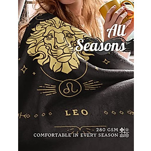 InnoBeta Leo Gifts Zodiac Astrology Sign Bed Flannel Blanket Throws, Birthday for Women Men, Constellation Gifts for Friends, Girlfriend, Wife (50"x 65")