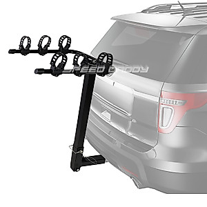 Auto Dynasty 2 Inches Hitch Fold-Up Mount Rear Trailer Bicycle/Bike Rack Carrier Storage (Powdered Coated Black)