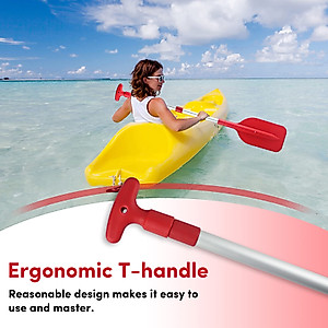 WTMORE Telescoping Boat Paddle Collapsible Oar for Boat 21'' - 42'', Collapsible Paddle for Boat Kayaking Rafting Jet Ski Canoe Outdoor Kayak Water Sports and Safety Boat Accessories 2 Pack, Red