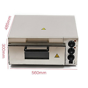 PIAOCAIYIN Commercial Pizza Oven Countertop, 1500w Bakery Oven, Stainless Steel Electric Pizza Oven, Pizza Oven Indoor, Single Layer, Adjustable Time, for Baking Equipment Home Use