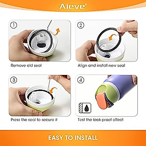 AIEVE 4 Pack Replacement Gasket Compatible with Owala FreeSip Water Bottle, Silicone Lid Seal Replacement Part Compatible with Owala 24oz 32oz 40oz Stainless Steel Cup