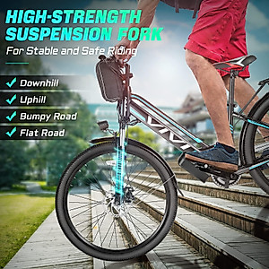 Vivi Electric Bike 500W, 26" Ebike for Adults Electric Bicycle Step Through with Removable 36V 288Wh Lithium Battery, 20MPH Commuter Ebike, Up to 50 Miles, Cruise Control, Professional 7 Speed