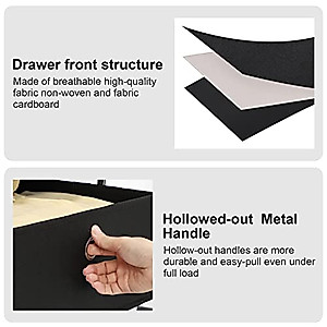 HAITRAL Fabric Storage Chest, Drawer Clothes Organizer - 4 Drawers Storage Organizer Unit for Closet, Easy Assembly Closet Dresser for Dorm, Bedroom, Hallway, Storage Bins (Black)