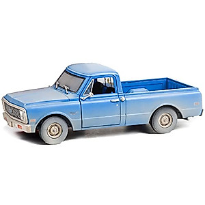 1971 Chevy C10 Pickup Truck Light Blue (Dusty) The Texas Chainsaw Massacre (1974) Movie 1/24 Diecast Model Car by Greenlight 84141