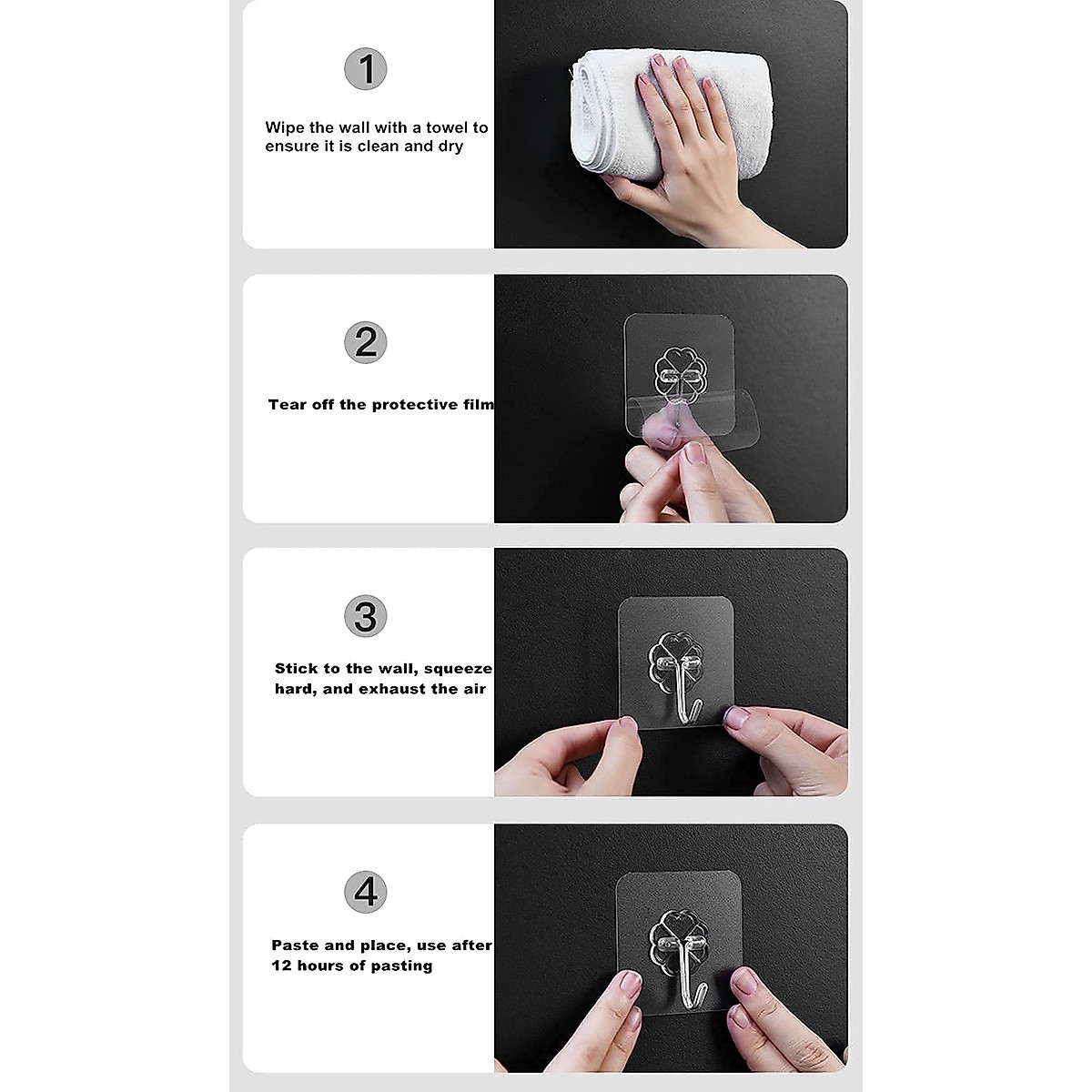 Wall Hooks Towel Hooks Siding Hooks 15 PCS Heavy Duty 22lb(Max) 3m Hooks Ceiling Hooks Picture Hanging Hooks Wall Hangers Without Nails Hooks for Hanging Cup Hooks