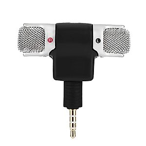 Microphone for Phone, Mini Stereo Microphone Mic 3.5mm Gold-Plating Plug Jack for Andriod Phones