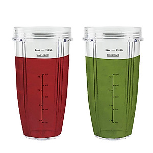 Blender Cups for Ninja Blender, 24OZ Cup with Sip & Seal Lids, Compatible with Nutri Ninja Auto IQ Series Blenders BL450 BL454 BL456, BL480, BL490, BL640, BL642, BL680 BL687 (2 Pcs)