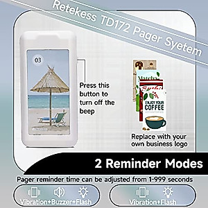 Retekess TD172 Restaurant Pager System, Restaurant Buzzer Pagers, Vibrate and Flash Mode, Customer Close Beep, 20 Restaurant Pagers for Church Nursery, Hotel, Coffee Shop