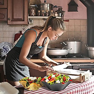 6Pcs Large-Nonstick Tortilla Shell Maker, DSVENROLY 8.4-inch Taco Salad Bowl Pans Makers Set with Silicone Gloves & Basting Brush, Carbon Steel Fluted Tortilla Shell Pan Baking Molds for Kitchen