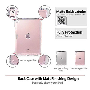valkit iPad Pro 12.9 Case 2017/2015 (Old Model,1st & 2nd Gen) - iPad Pro 12.9 Inch Cover Smart Folio Stand Protective Translucent Frosted Back Cases with Auto Wake/Sleep, Rose Gold