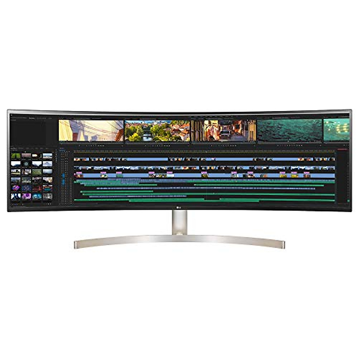 LG 49WL95C-W Ultrawide Dual QHD Monitor 49" 32: 9 (5120 x1440) Curved IPS Display, HDR10, USB Type-C, HDR 10, Ambient Light Sensor, 2 x 10W Stereo Speaker