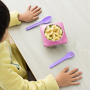 Omie OmieBox Utensil Refill Pack for OmiePod - Matches Bubble Pink or Lilac Purple OmieBox Utensil Set with Case - Reusable, Travel, Lunch Boxes - 6 pieces total (3 spoons + 3 forks) PODS NOT INCLUDED